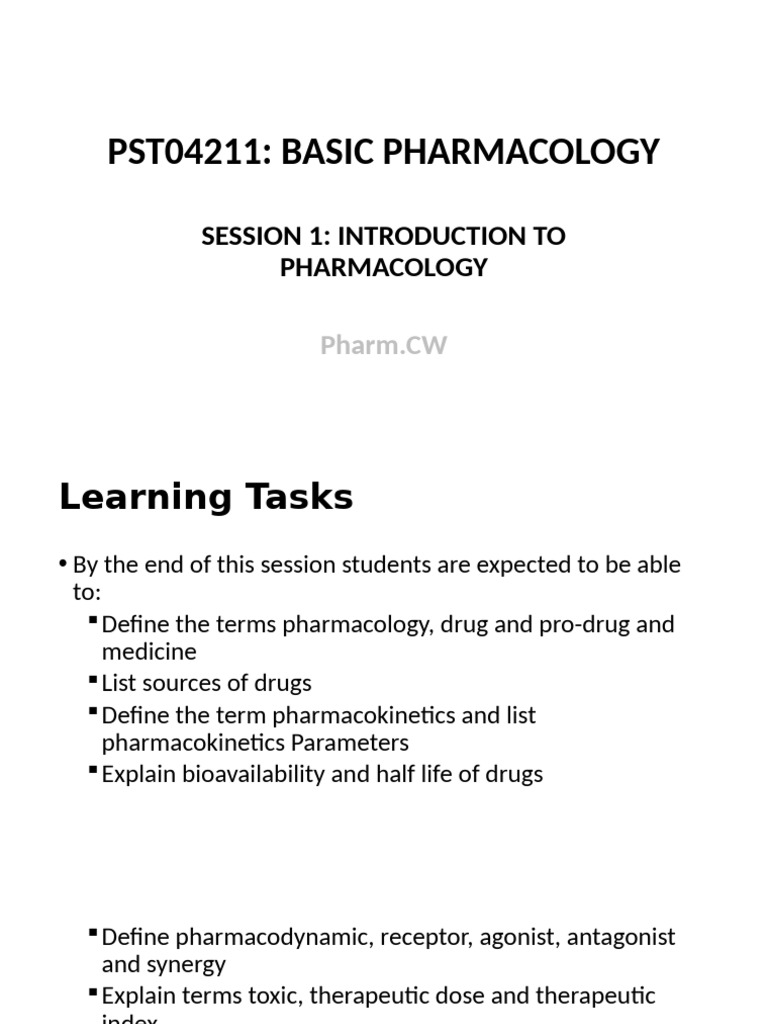 Introduction To Pharmacology | PDF | Pharmacology | Bioavailability