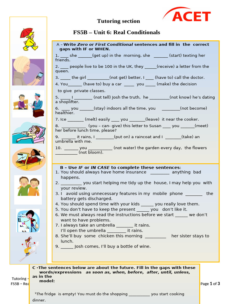 FS5B - Unit 6 - Real Conditionals | PDF