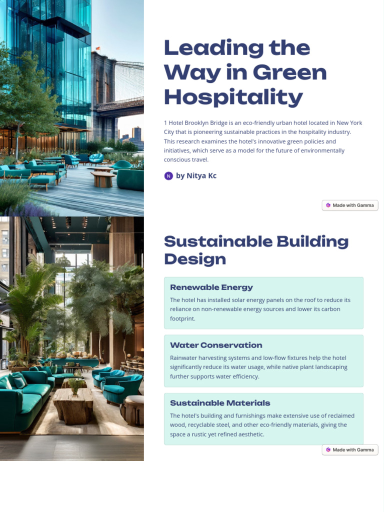 Eco-Friendly Practices at 1 Hotel Brooklyn | PDF | Sustainability ...
