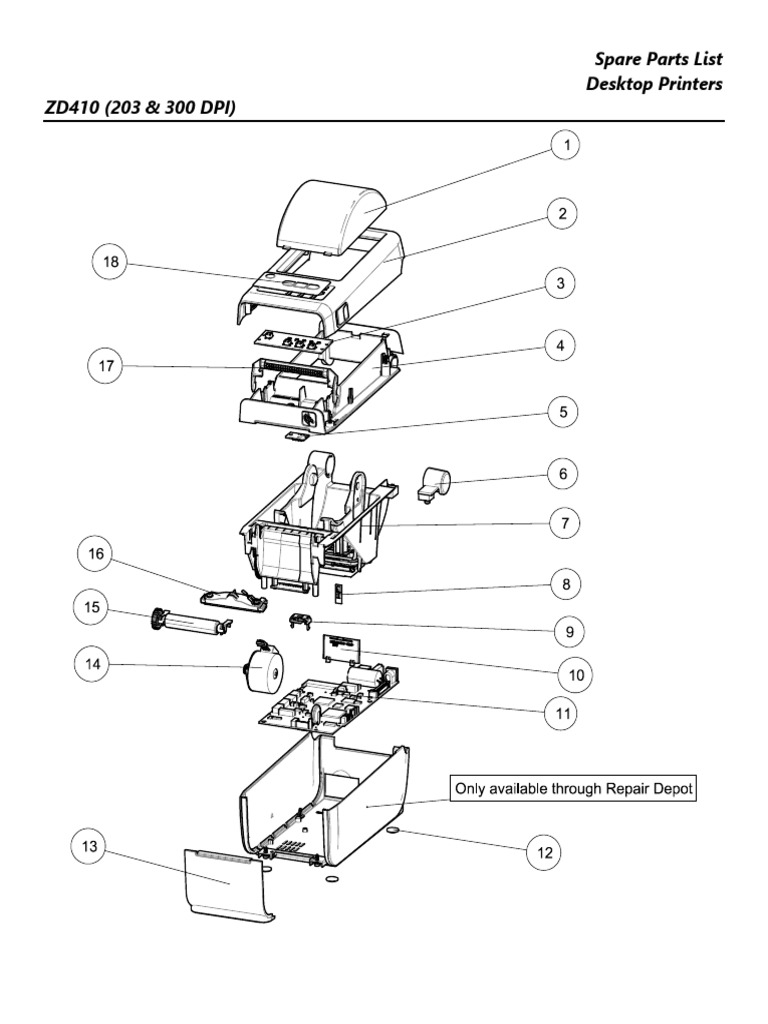 ZD410 Spare Parts Catalog | PDF | Manufactured Goods