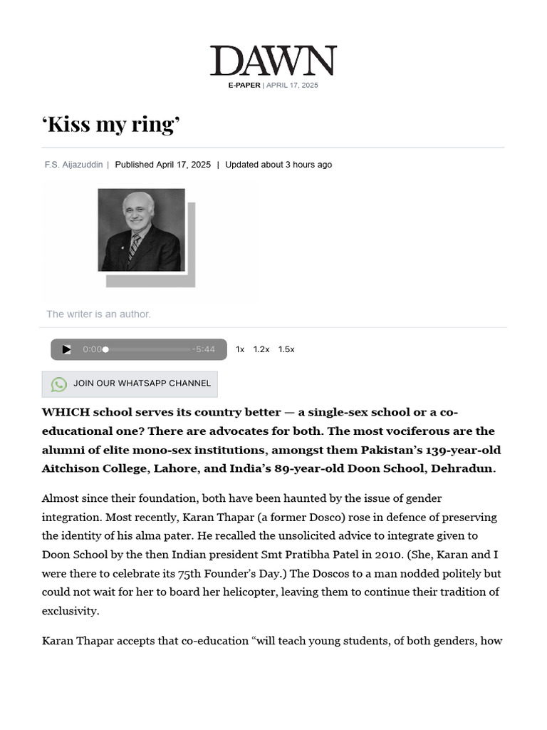 Kiss My Ring' - Newspaper | PDF