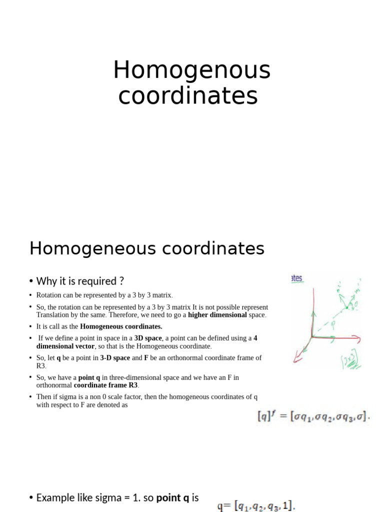 Understanding Homogeneous Coordinates | PDF