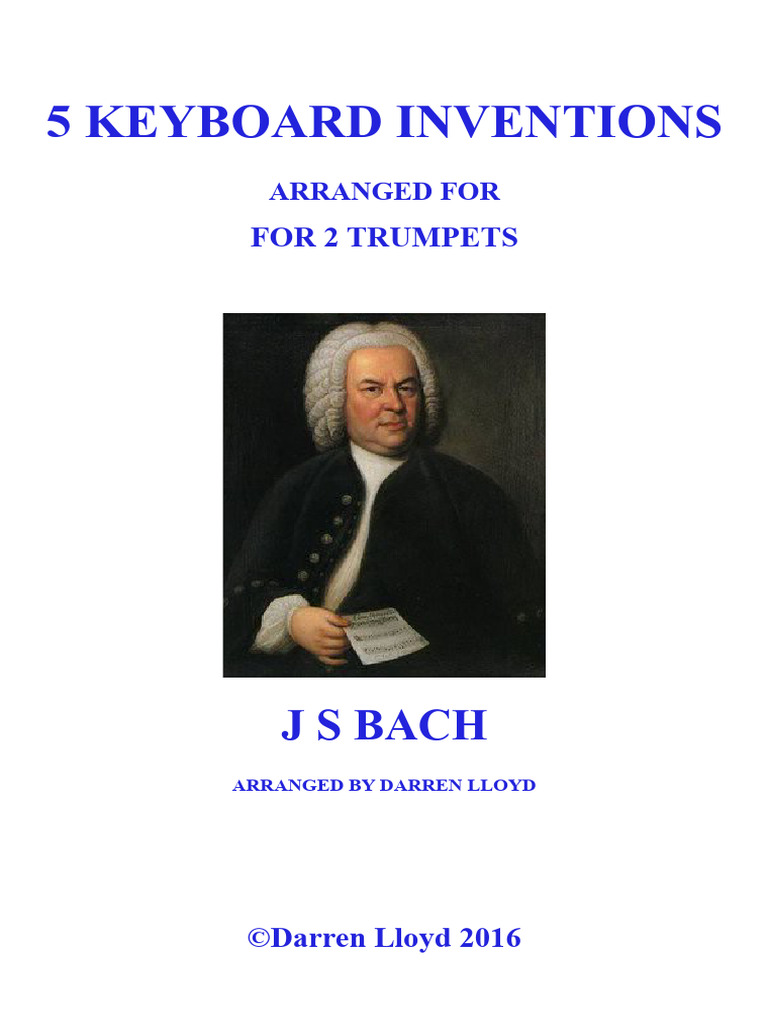 Trumpet Duets Five Bach Keyboard Inventions For 2 Trumpets | PDF ...