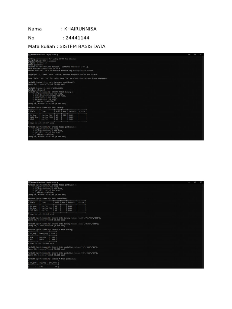 Sistem Basis Data Tugas | PDF