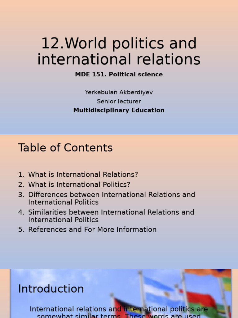 Differences Between IR and IP Explained | PDF | Liberal Arts Education
