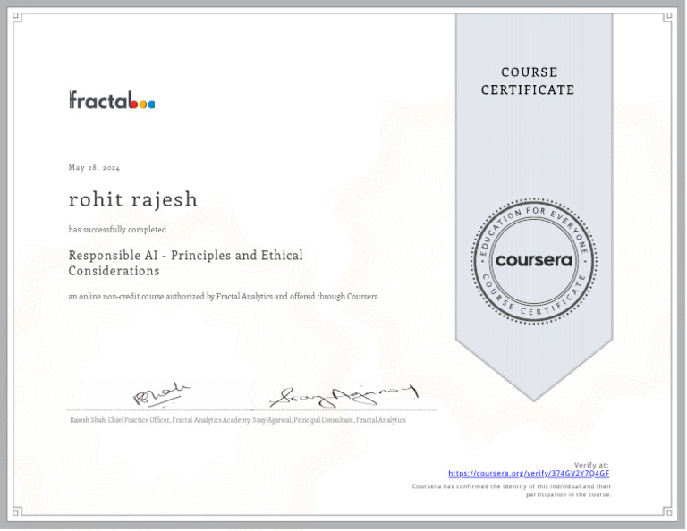 Coursera Certificate | PDF