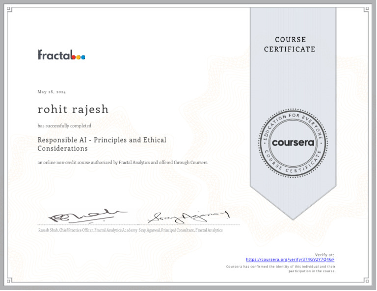 Coursera Solidity Course Completion | PDF