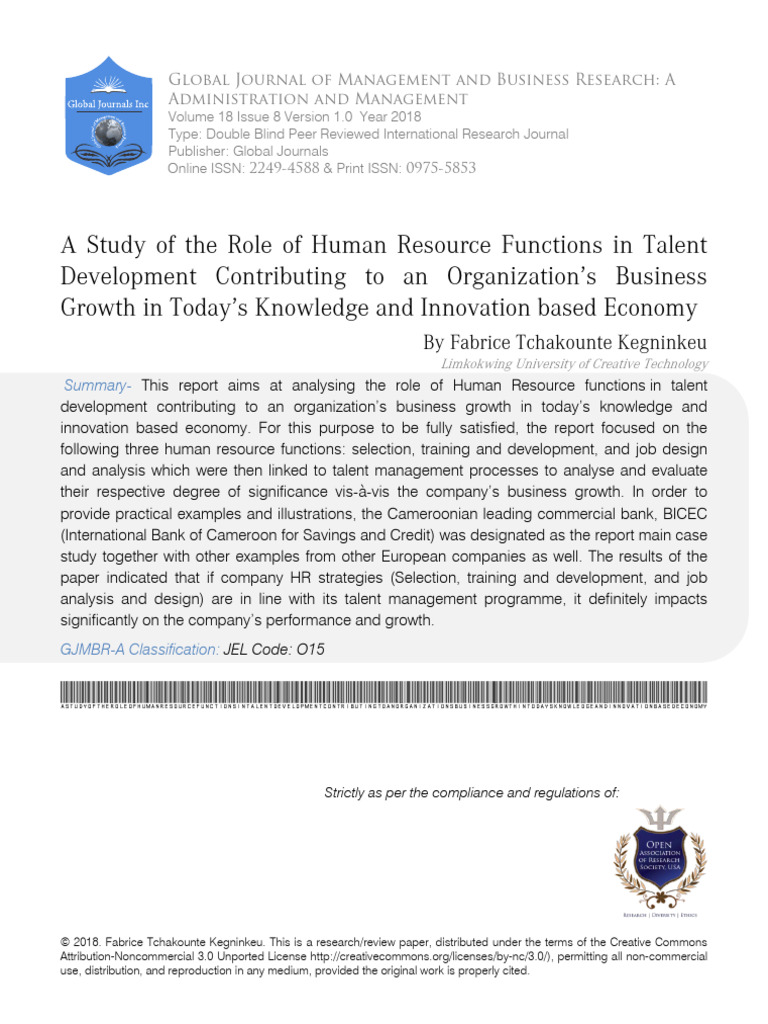 6 A Study of The Role of Human Resource PDF | PDF | Human Resource Management | Recruitment