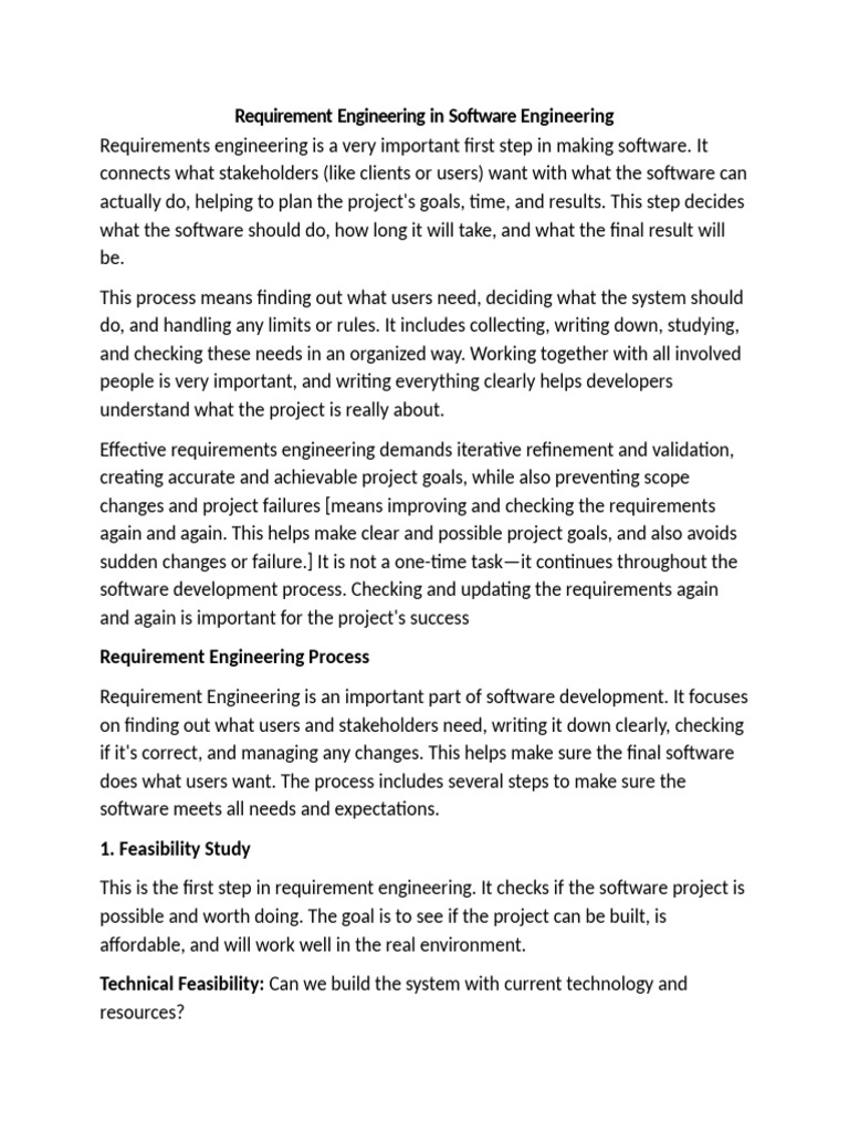 Requirement Engineering in Software Engineering | PDF | Software Prototyping | Systems Architecture