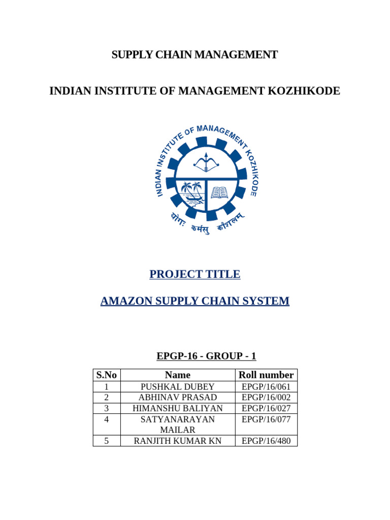 Amazon's Supply Chain Management System | PDF | Logistics | Warehouse