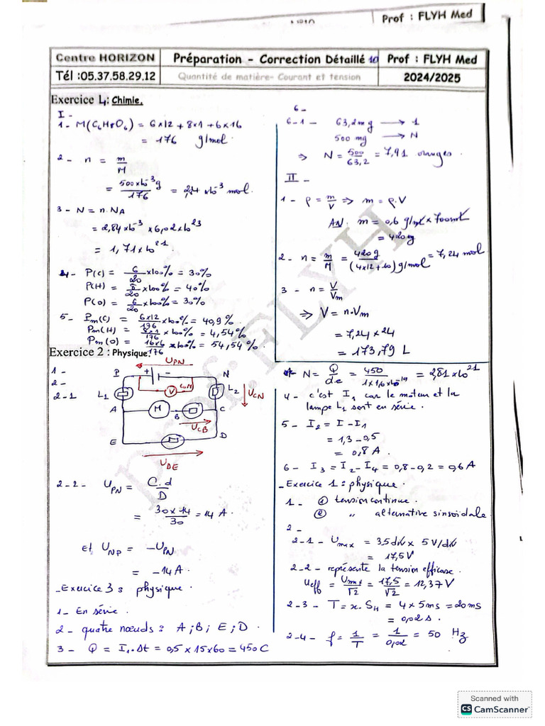 Correction du devoir N 10 | PDF