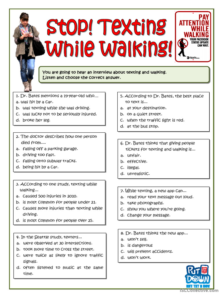Stop Texting While Walking | PDF | Text Messaging | Traffic