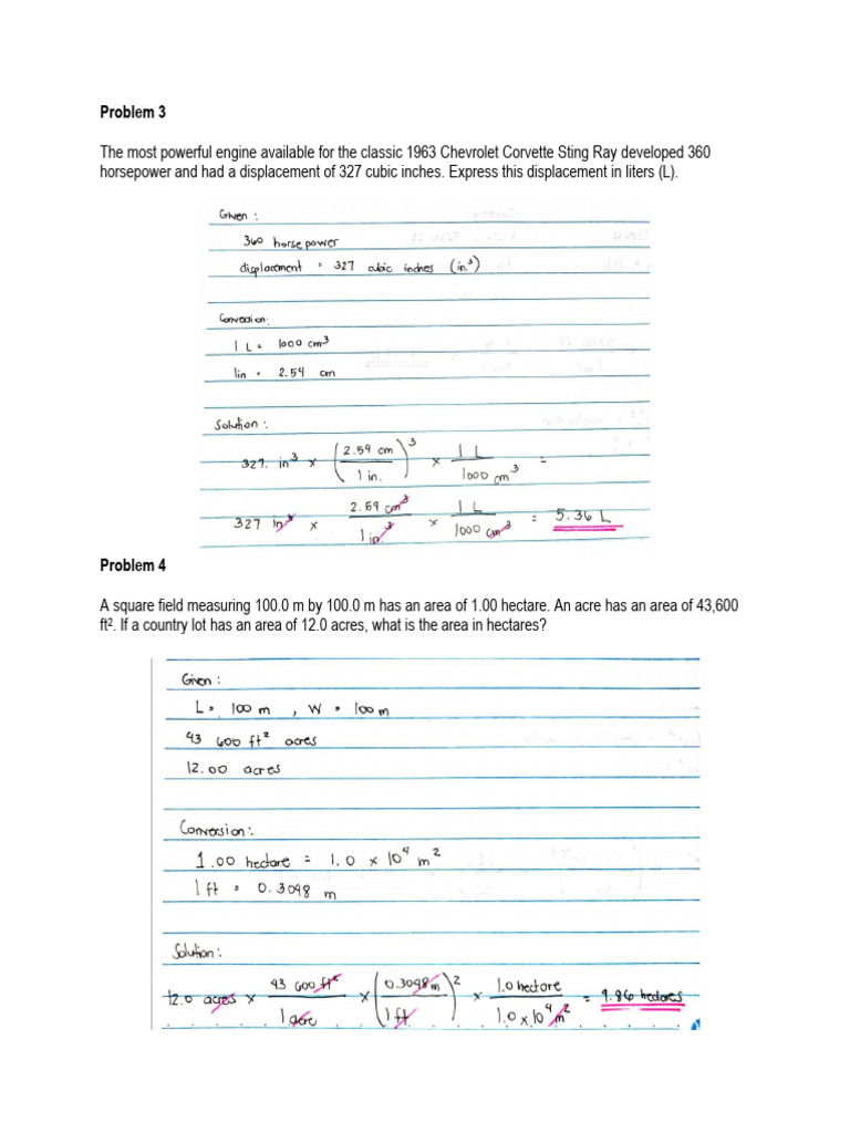 Standards and Units Problem 3 | PDF