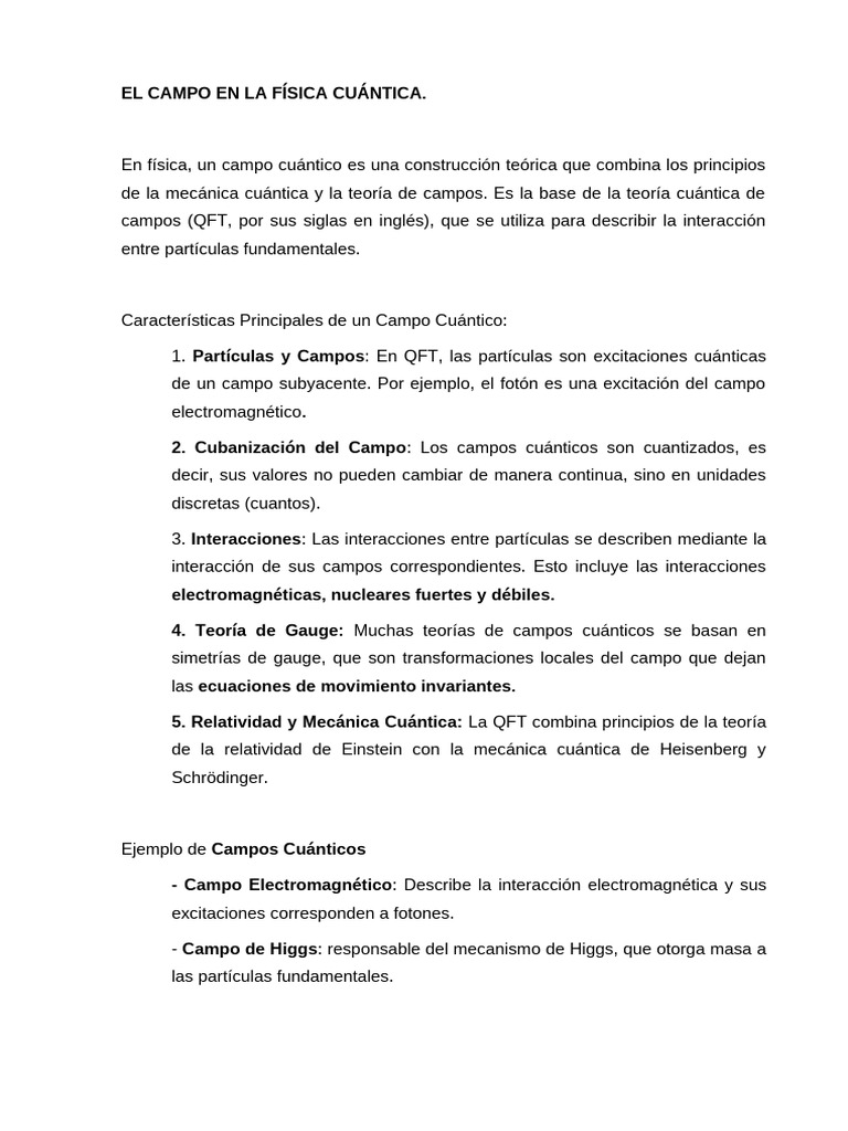 El Campo Cuántico | PDF