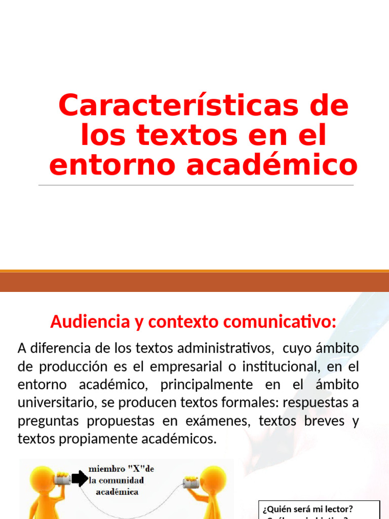 Características de Los Textos Propios Del Entorno Académico | PDF ...