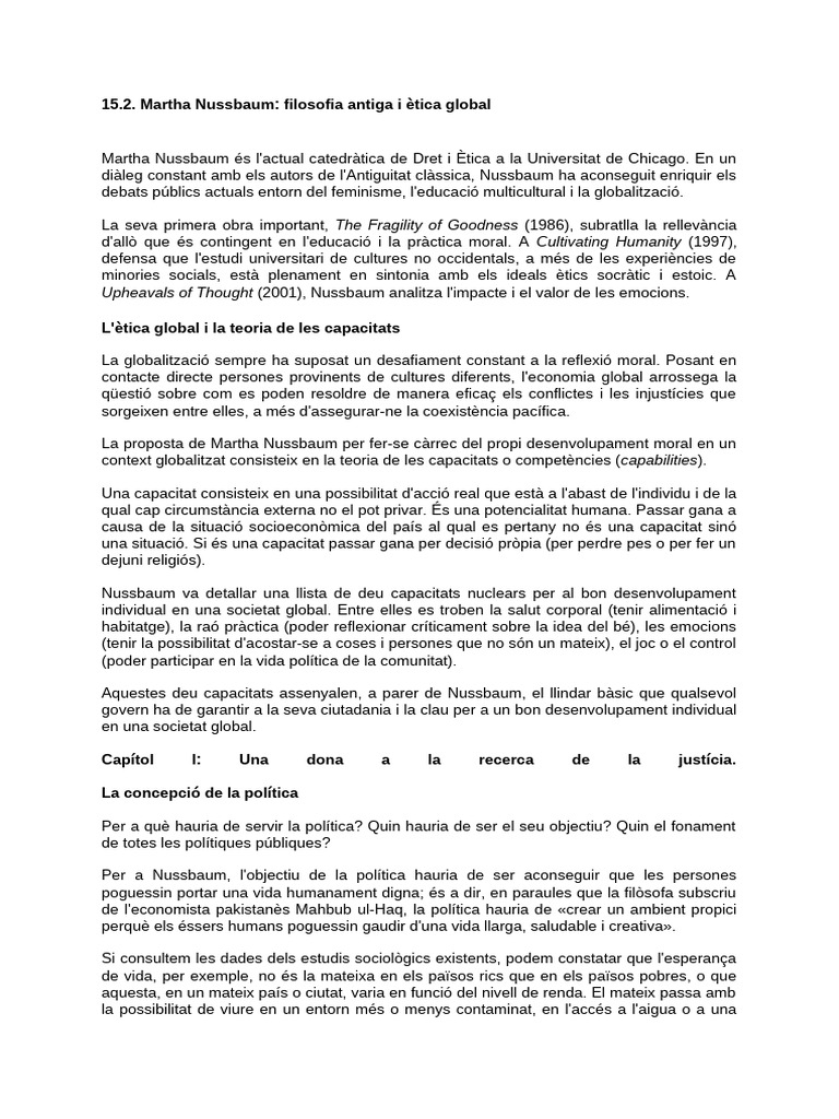 15.2. Martha Nussbaum_ filosofia antiga i ètica global | PDF