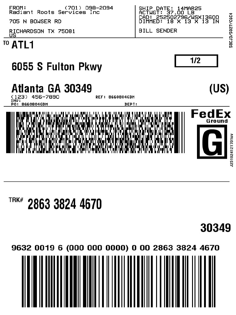 Carrier Labels RRSINC 12 MARCH 2025 | PDF