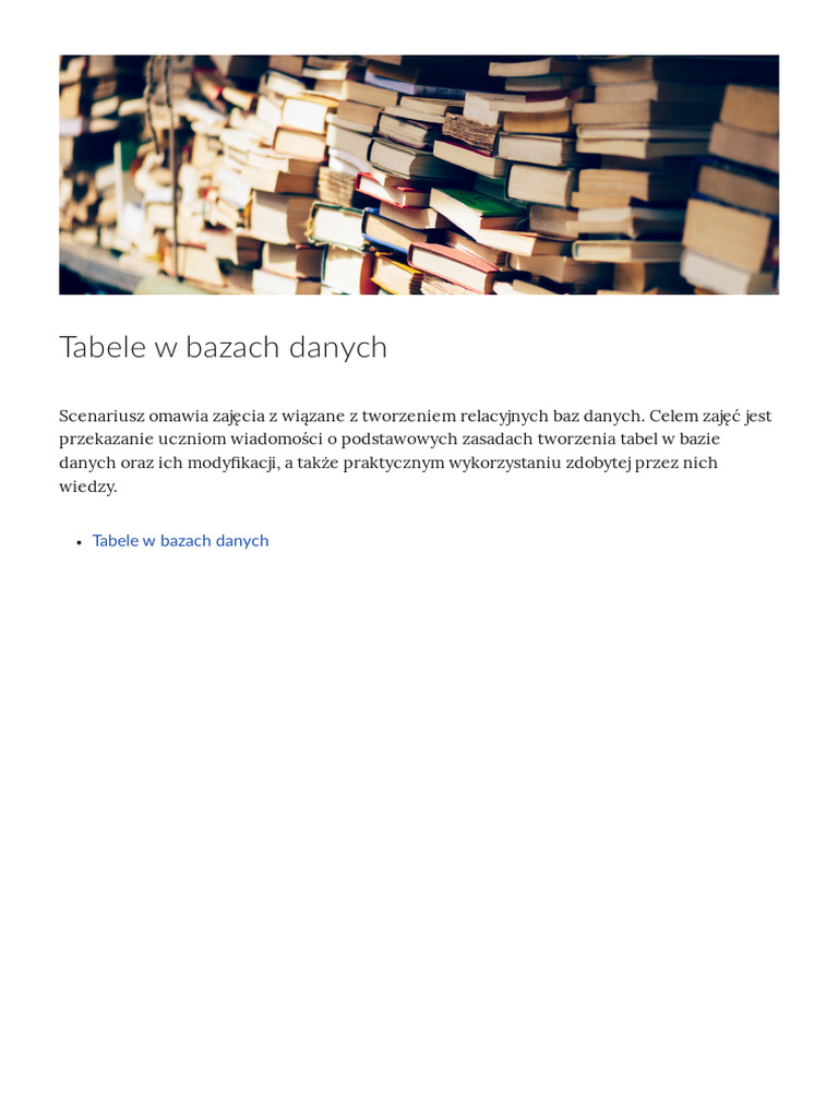Tabele W Bazach Danych | PDF