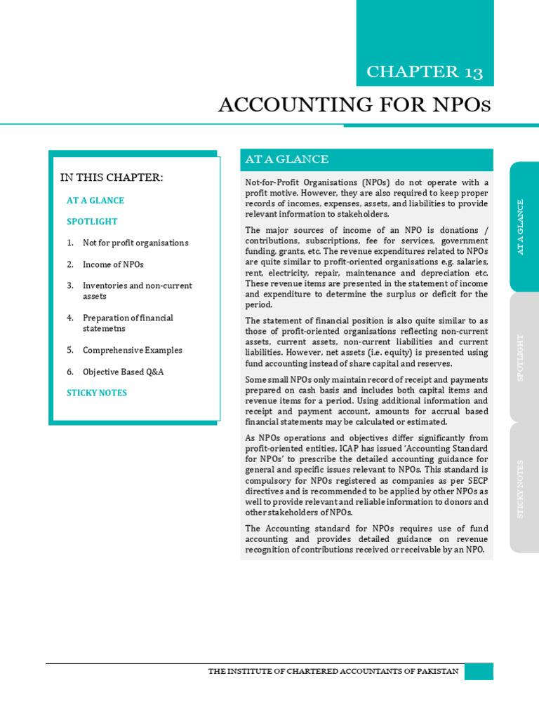 Npo 1 | PDF | Nonprofit Organization | Debits And Credits