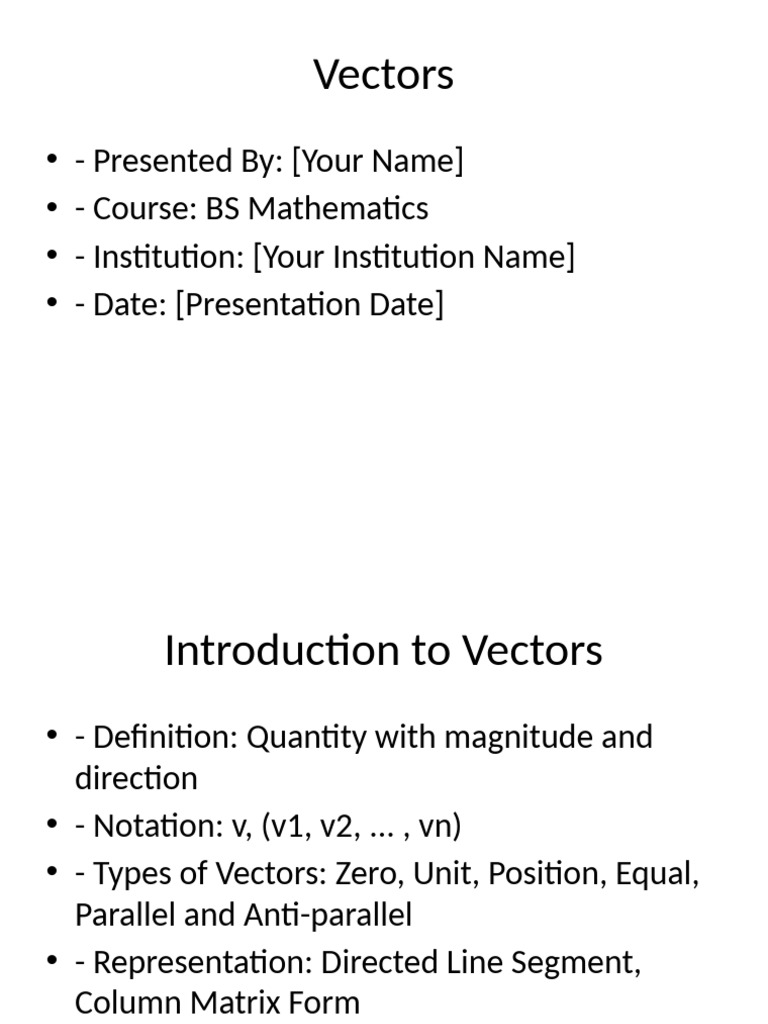 Understanding Vectors in Mathematics | PDF