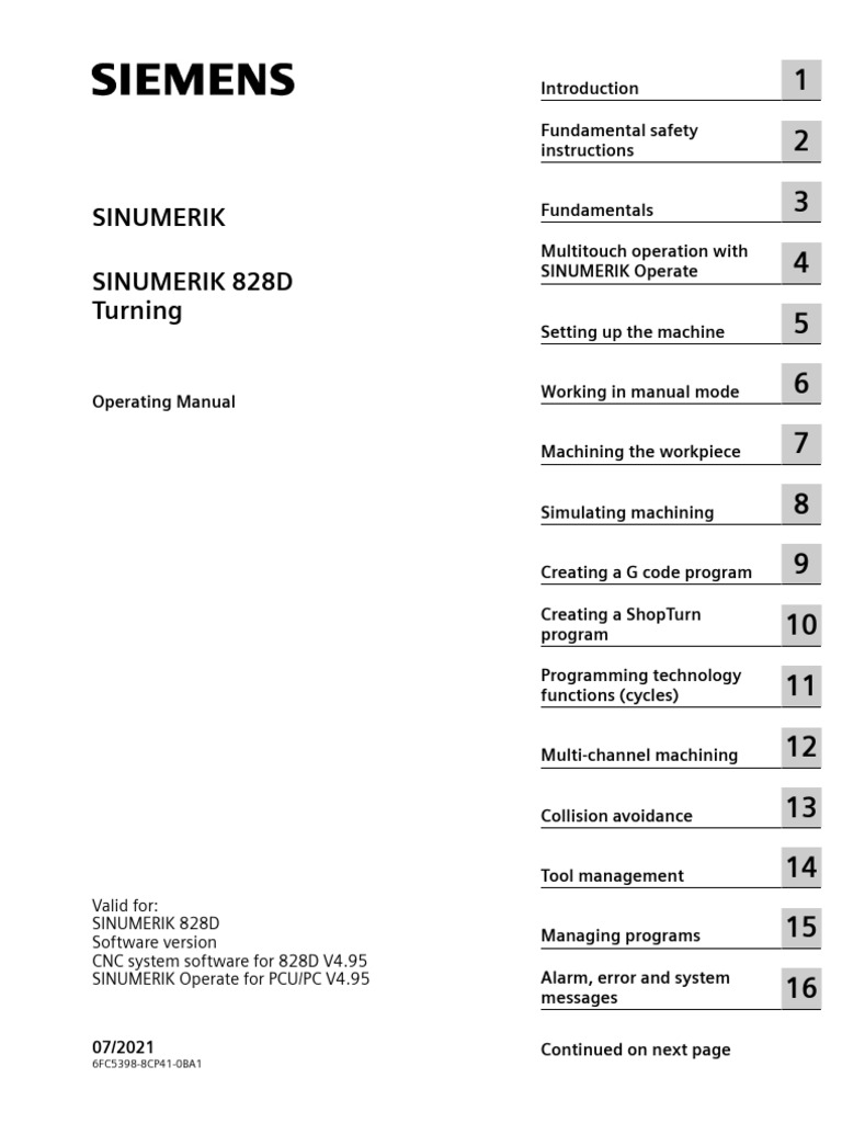828D Turning Op Man 0721 en-US | PDF | Window (Computing) | Computing