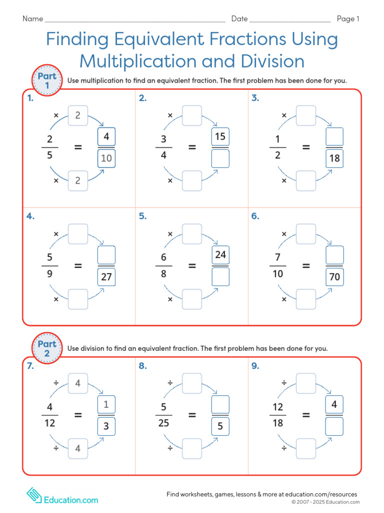 Finding Equivalent Fractions Methods | PDF | Multiplication | Mathematics
