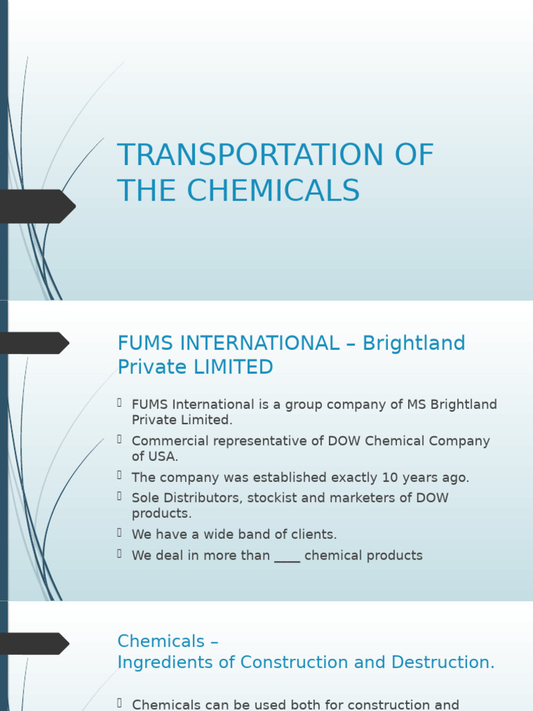 Day 2 - 1100-1120 - Transportation of The Chemicals - AHM | PDF