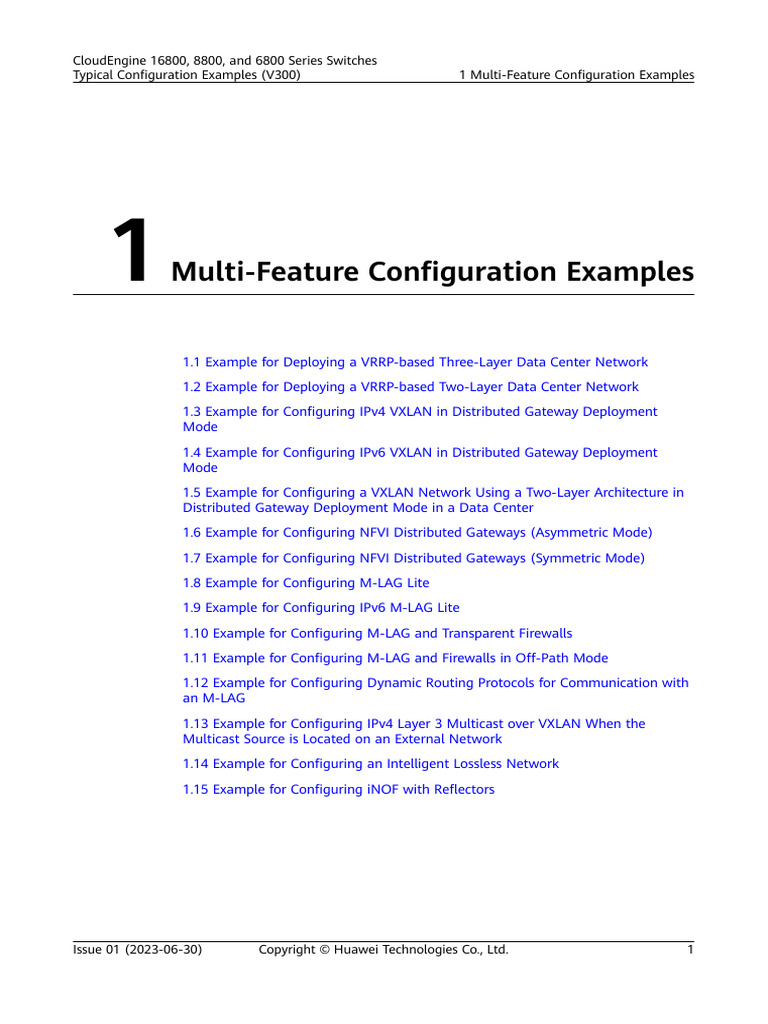 01-01 Multi-Feature Configuration Examples | PDF | Computer Network | Telecommunications Standards