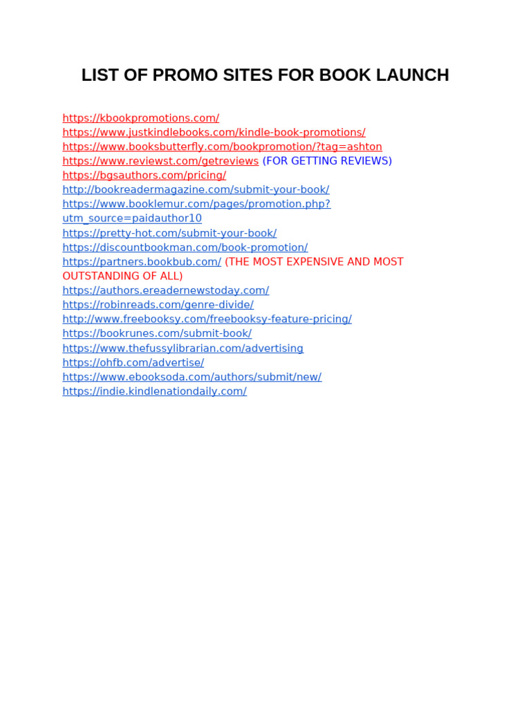New Promo Sites 2024 | PDF