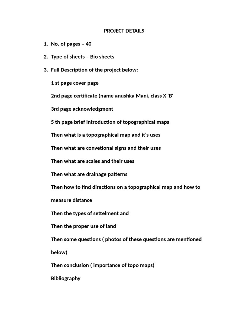 Topographical Map Project Overview | PDF