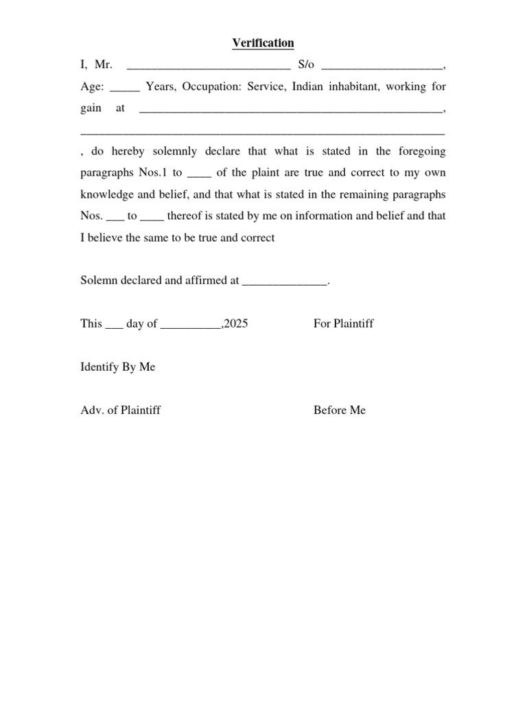 Legal Verification Statement Template | PDF