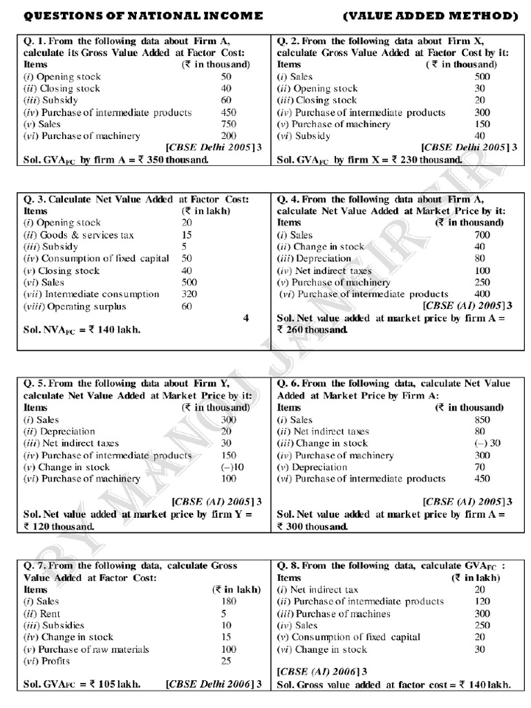 Imp national income questions (3) | PDF