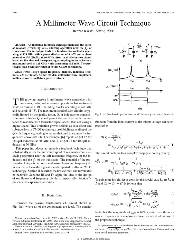 A Millimeter-Wave Circuit Technique | PDF | Electronic Oscillator ...