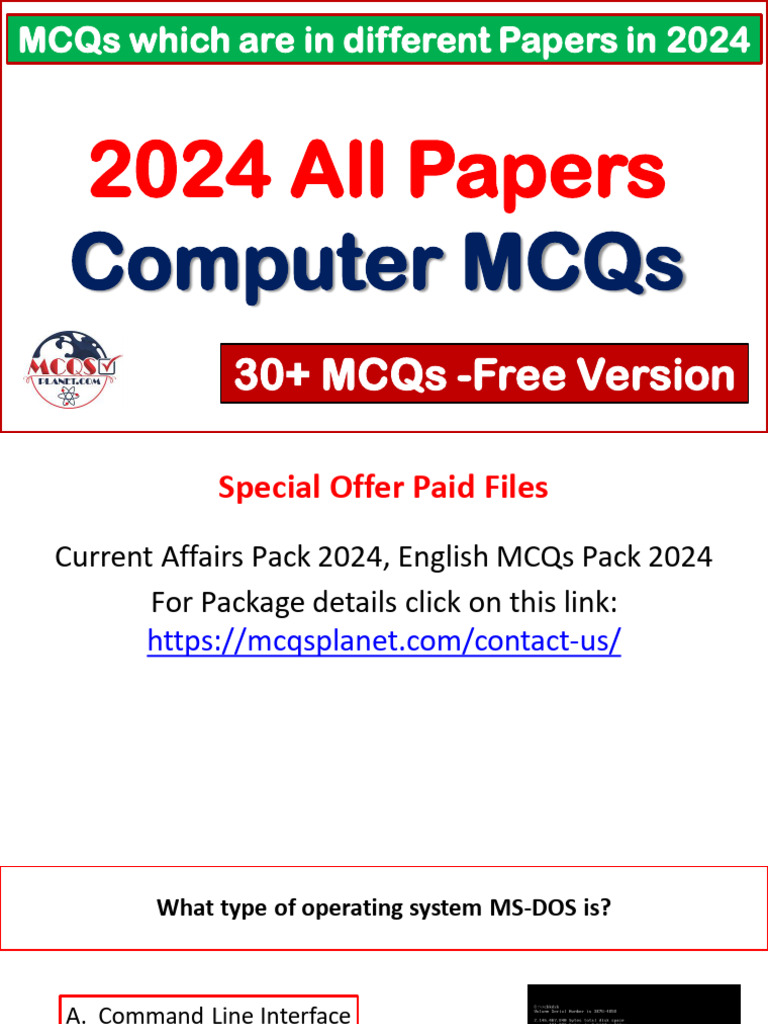 2024 Computer MCQs Collection | PDF | Image Editing | Geographic ...