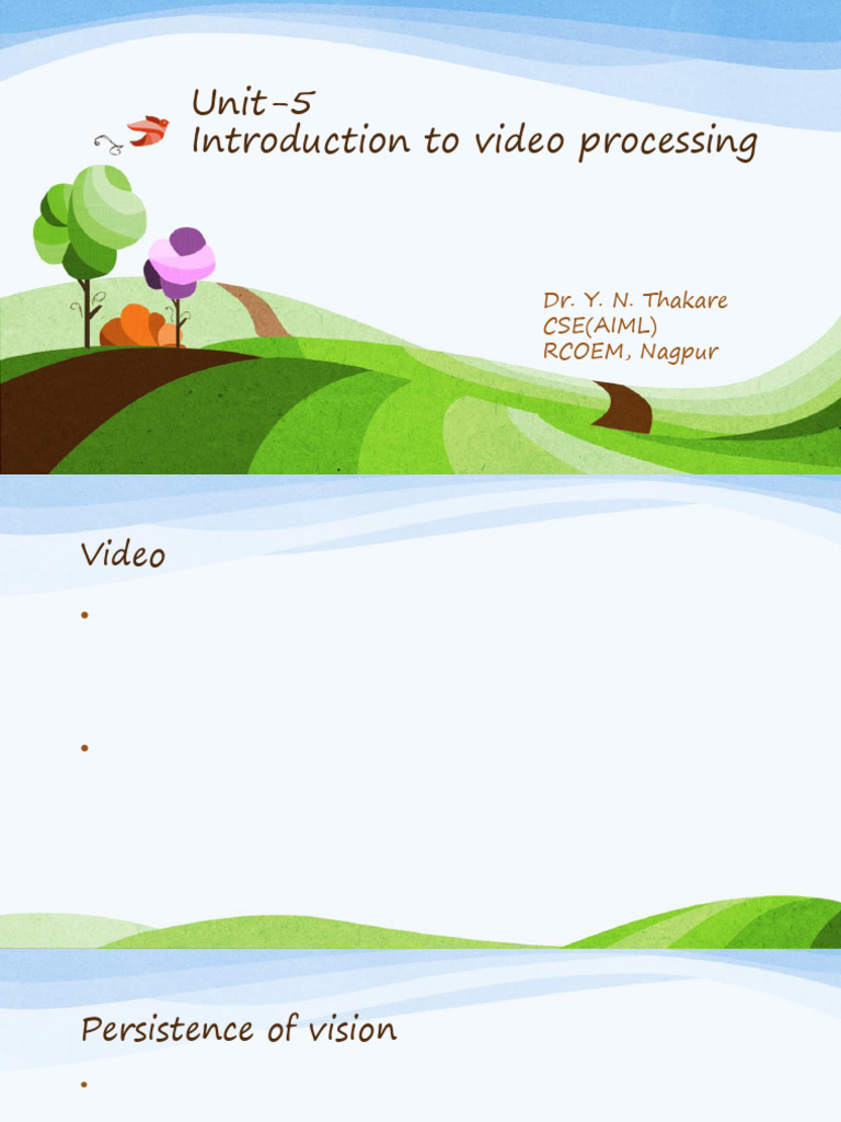 UNIT-5 Introduction to video processing | PDF | Kalman Filter | Video