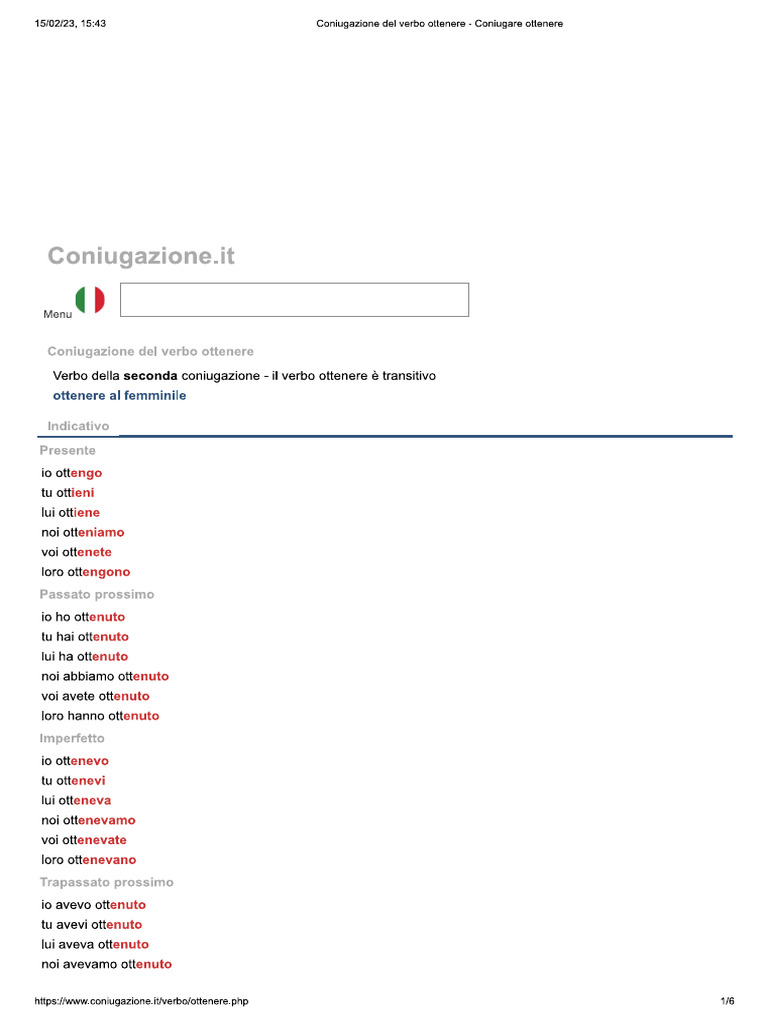 Ottenere Coniugazione | PDF