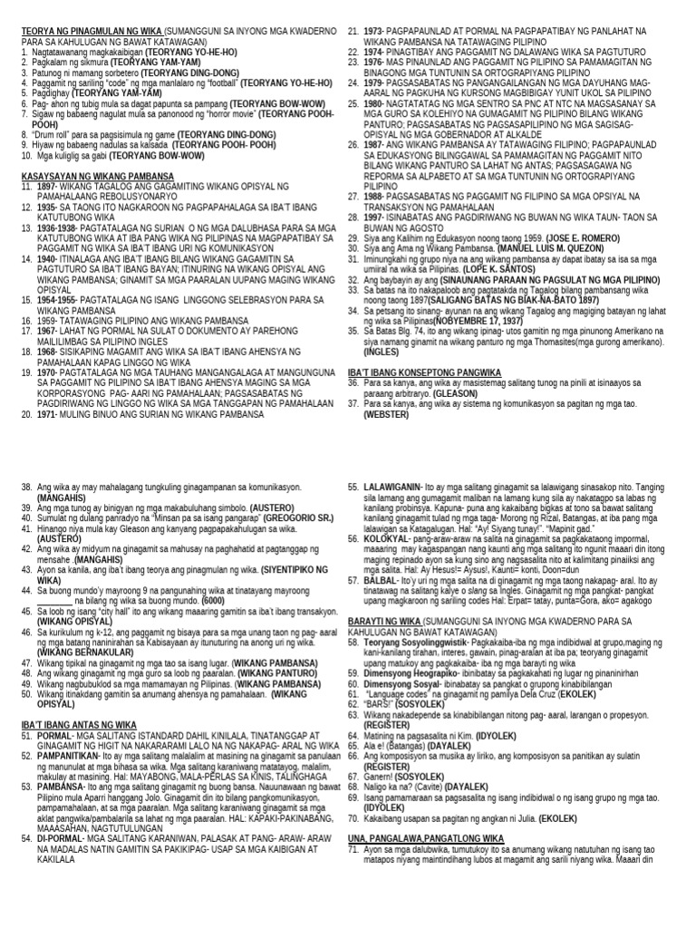 Fil. 1 1ST Quarter Balik Tanaw | PDF