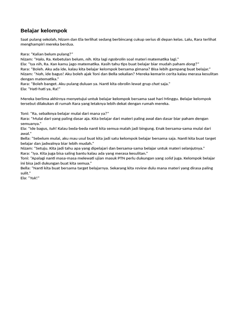 Belajar Kelompok | PDF