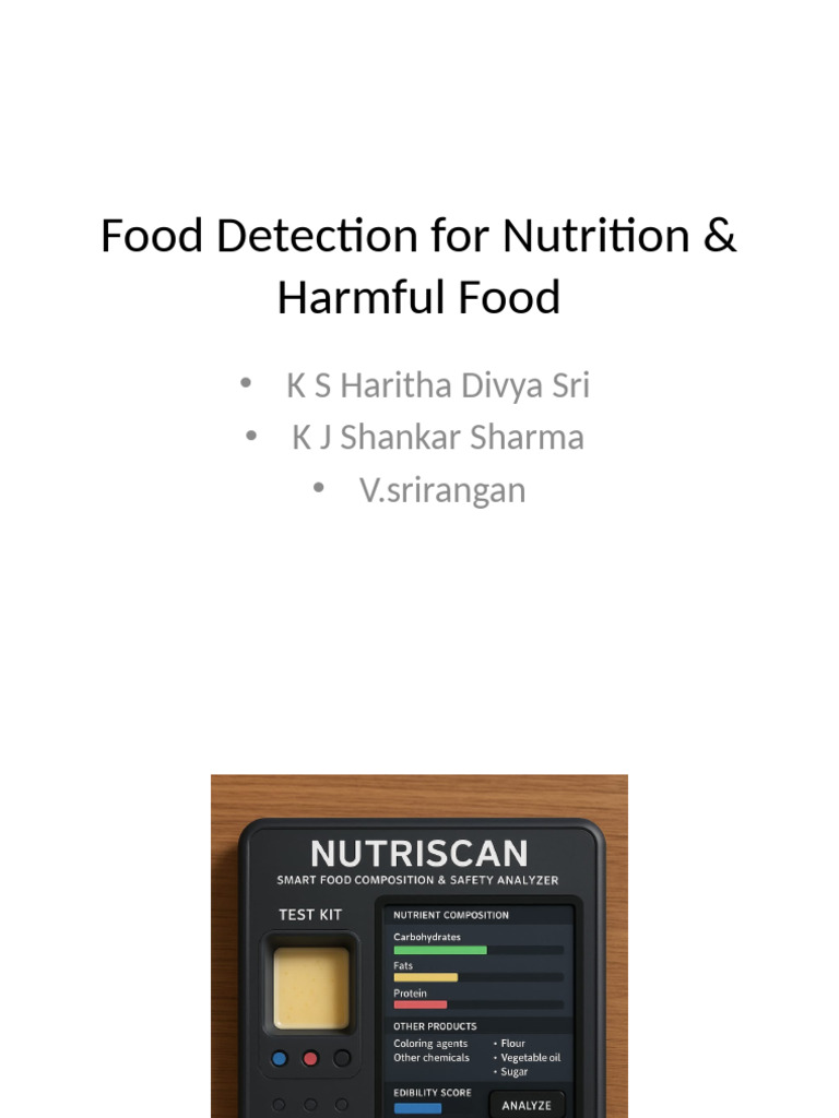 Food Detection Tech for Nutrition Safety | PDF | Foods | Artificial ...