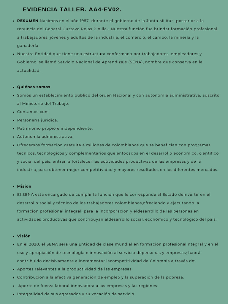 Evidencia Taller. AA4-EV02. (1) | PDF