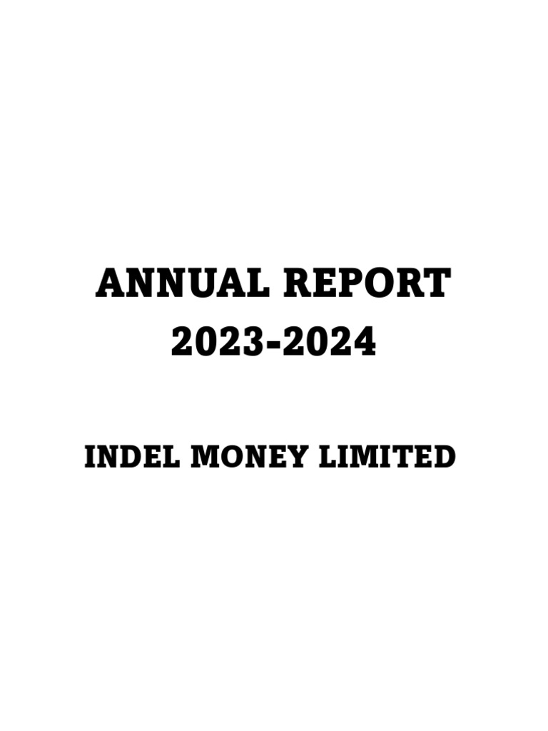 Indel Money Annual Report 2023-24 | PDF | Securities (Finance ...