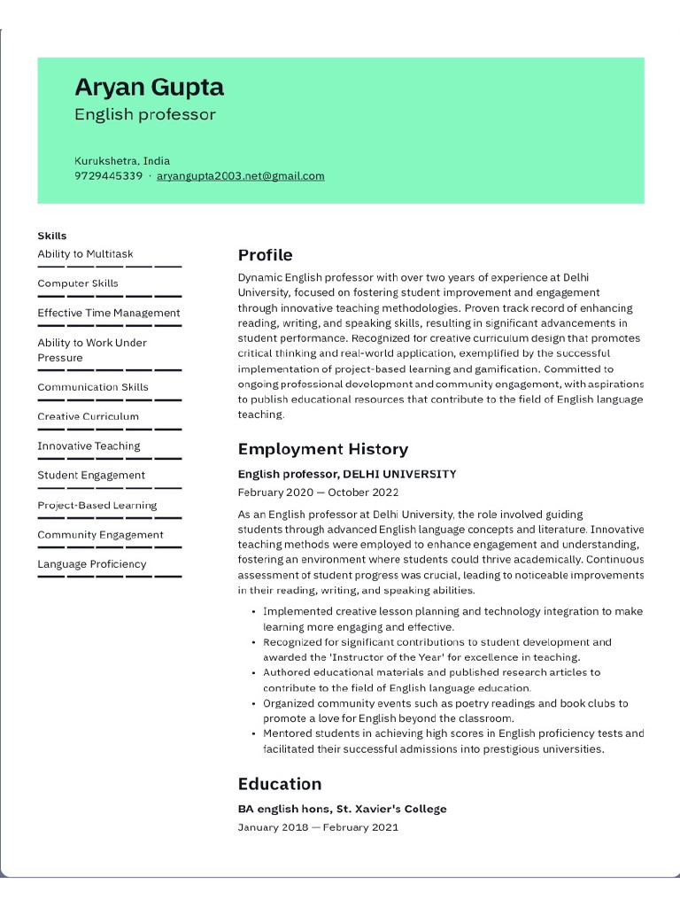 Aryan Gupta: Computer Skill S | PDF | Project Based Learning | Intelligence
