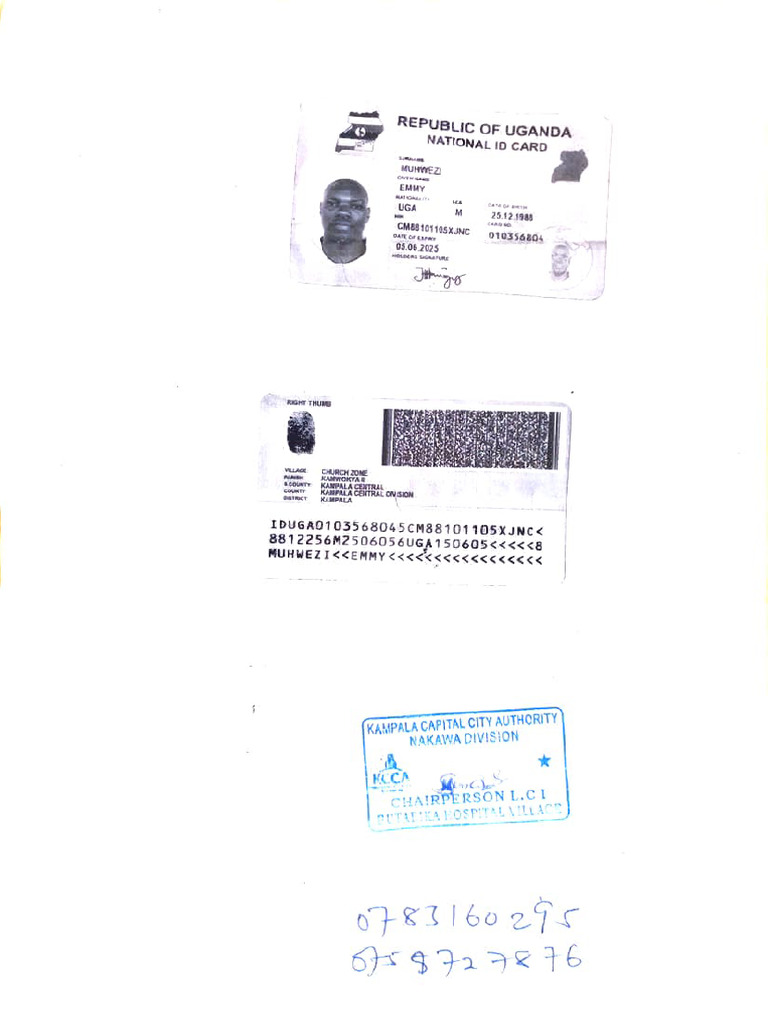 Uganda National ID Card Details | PDF