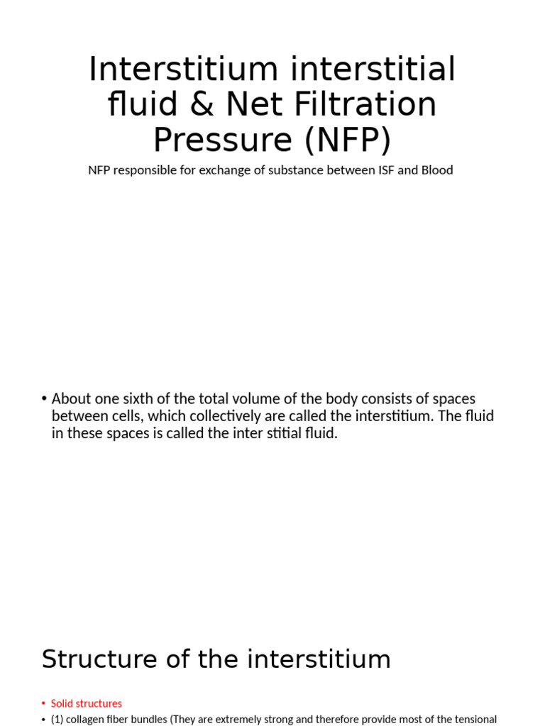 Interstitium, Interstitial Fluid NFP | PDF | Capillary | Animal Anatomy