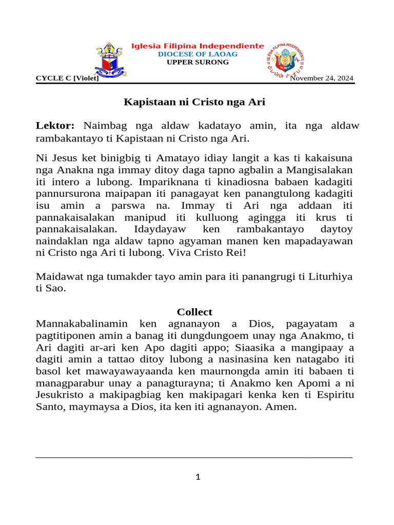 Kristo Ari Leksyonaryo | PDF