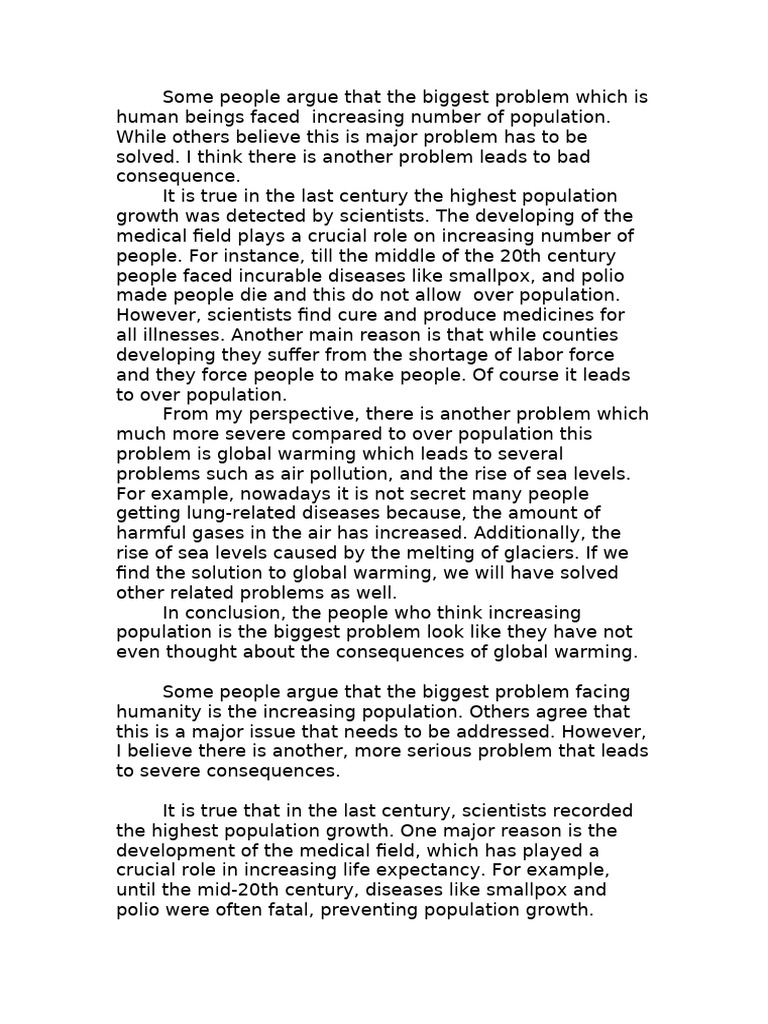 Some People Argue That The Biggest Problem Which I | PDF | Climate ...