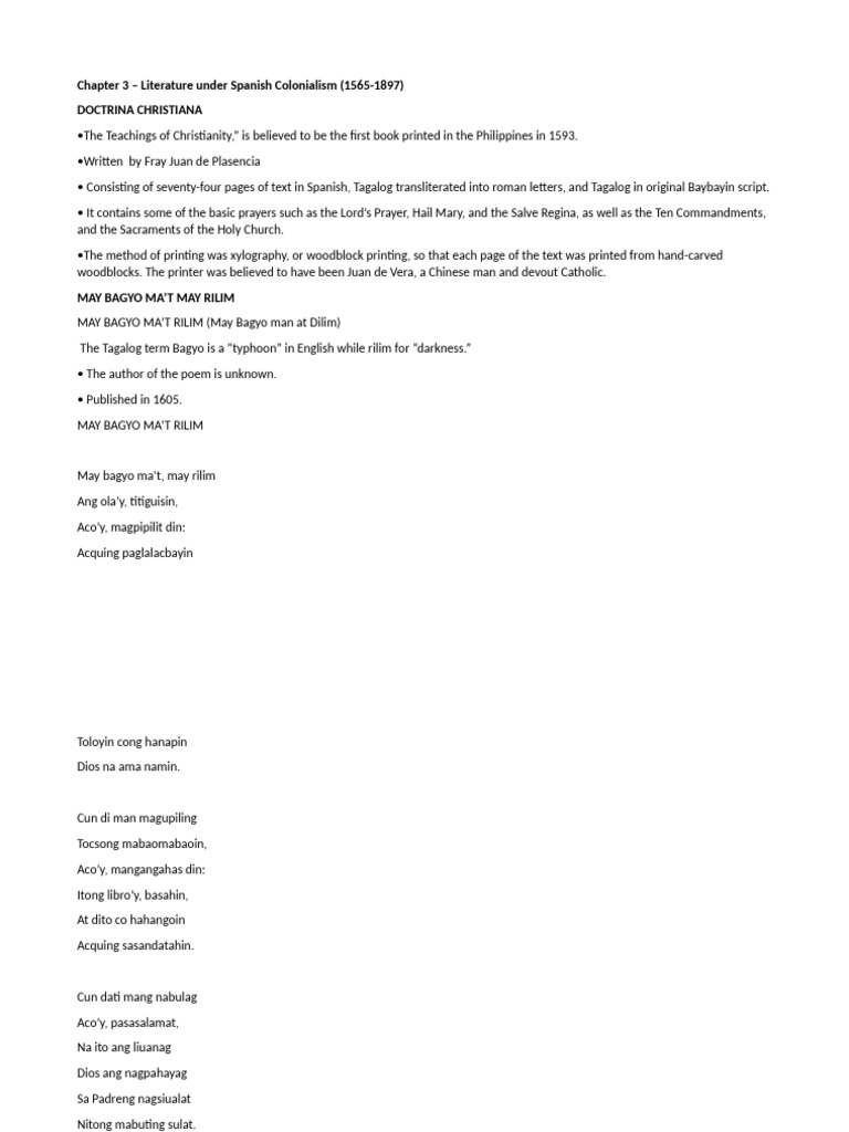 Literature of Spanish Colonial Philippines | PDF | Poetry | Philippines
