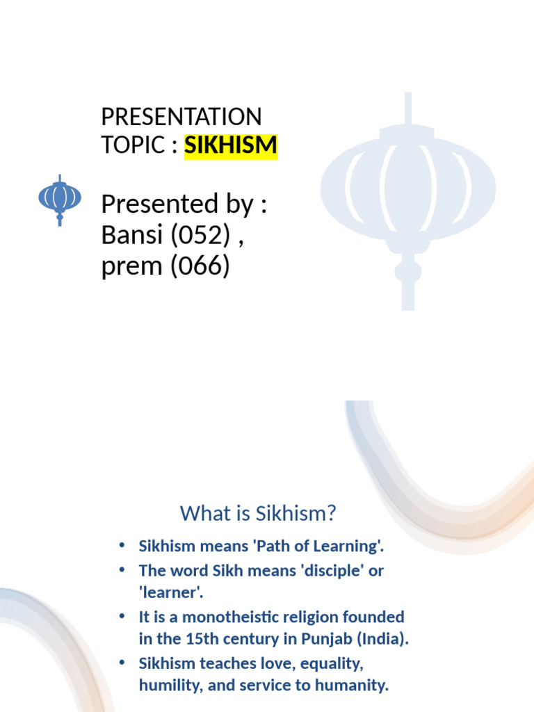 Understanding Sikhism: Beliefs and Practices | PDF | Punjab | Indian ...