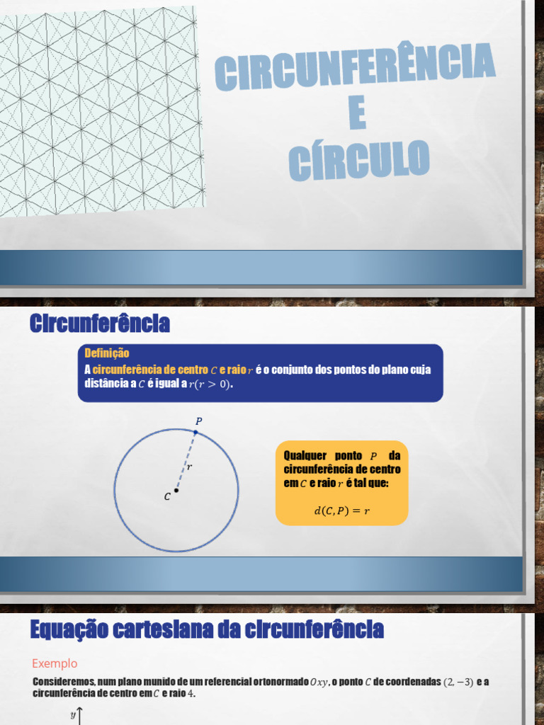 Definição e Equações de Circunferência e Círculo | PDF | Círculo ...