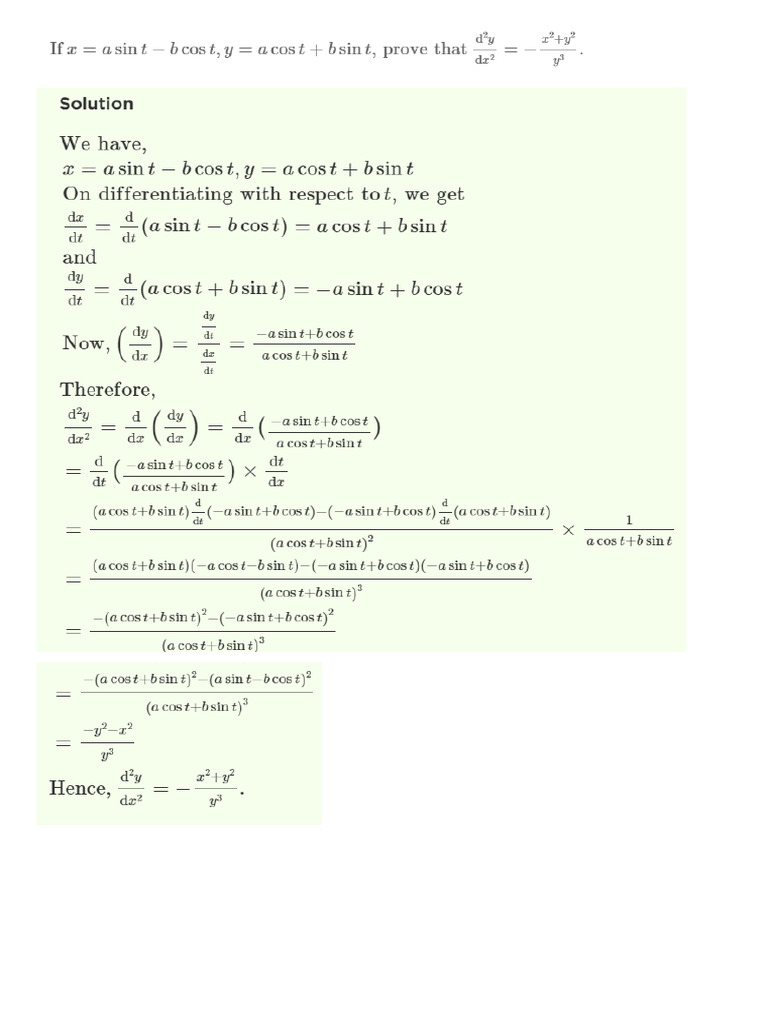 Differentiation - Ques and ANS | PDF